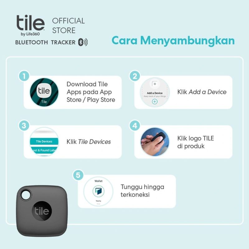 Tile Mate – 4 Pack (Grey) – Bluetooth Tracker / Pelacak Pintar – TILE