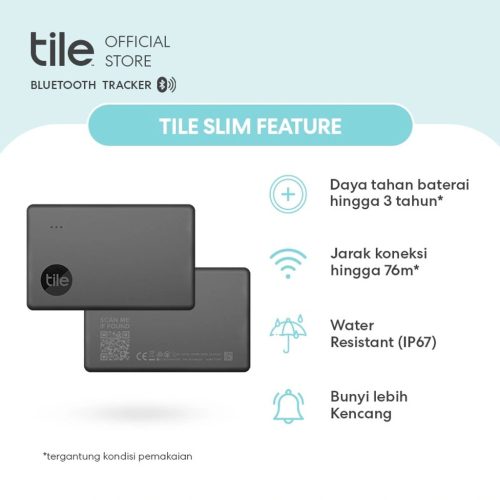 Tile Slim – Bluetooth Tracker / Pelacak Pintar (SAND) – TILE